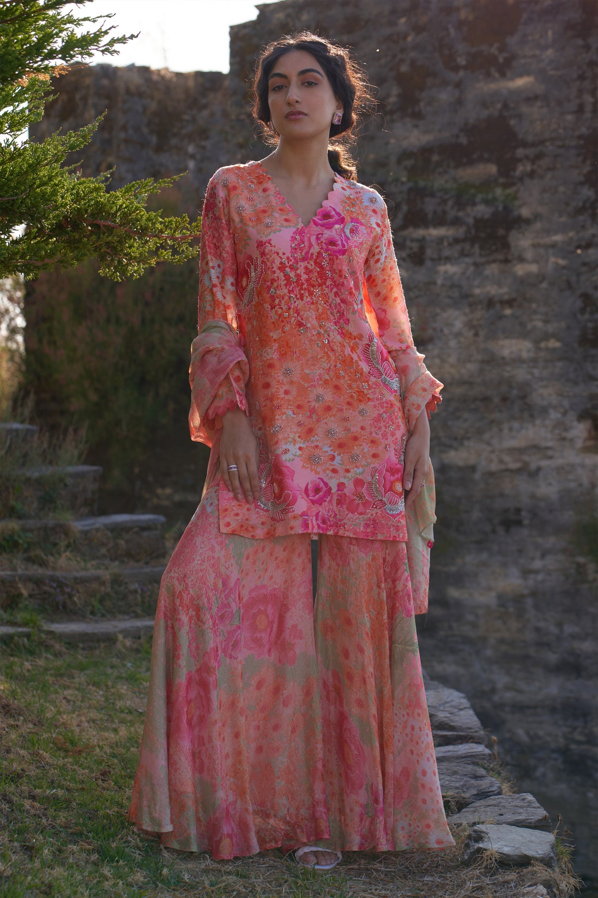 Cone Flower Sharara Set – Archana Shah