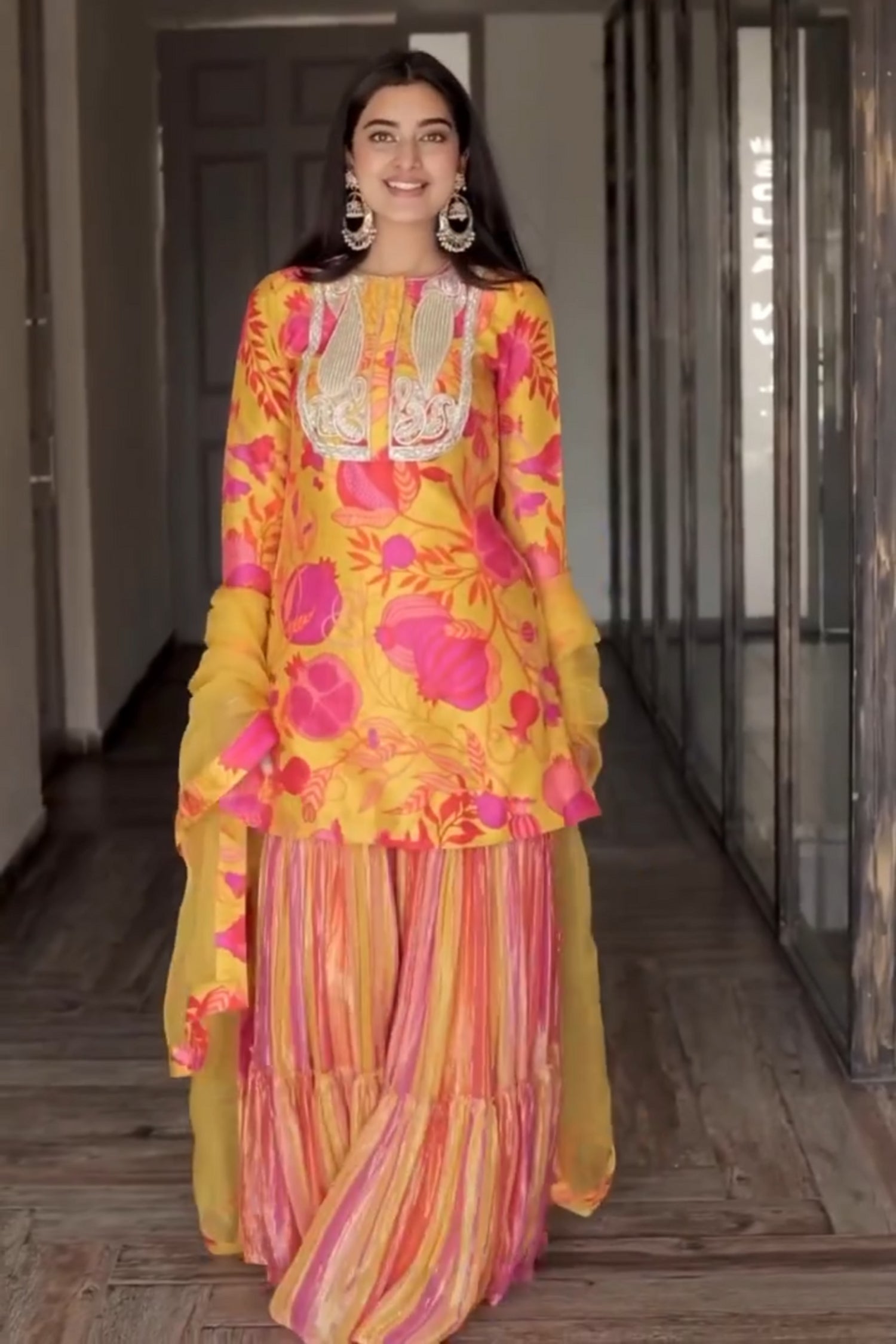 Bhavdeep Kaur in Symphony Sharara Set – Archana Shah