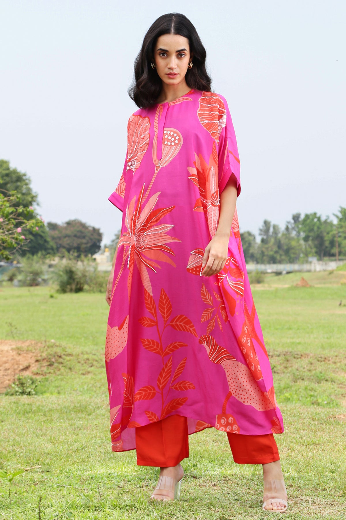 Shop Pink Oversize Co-ord Set Online-Archana Shah